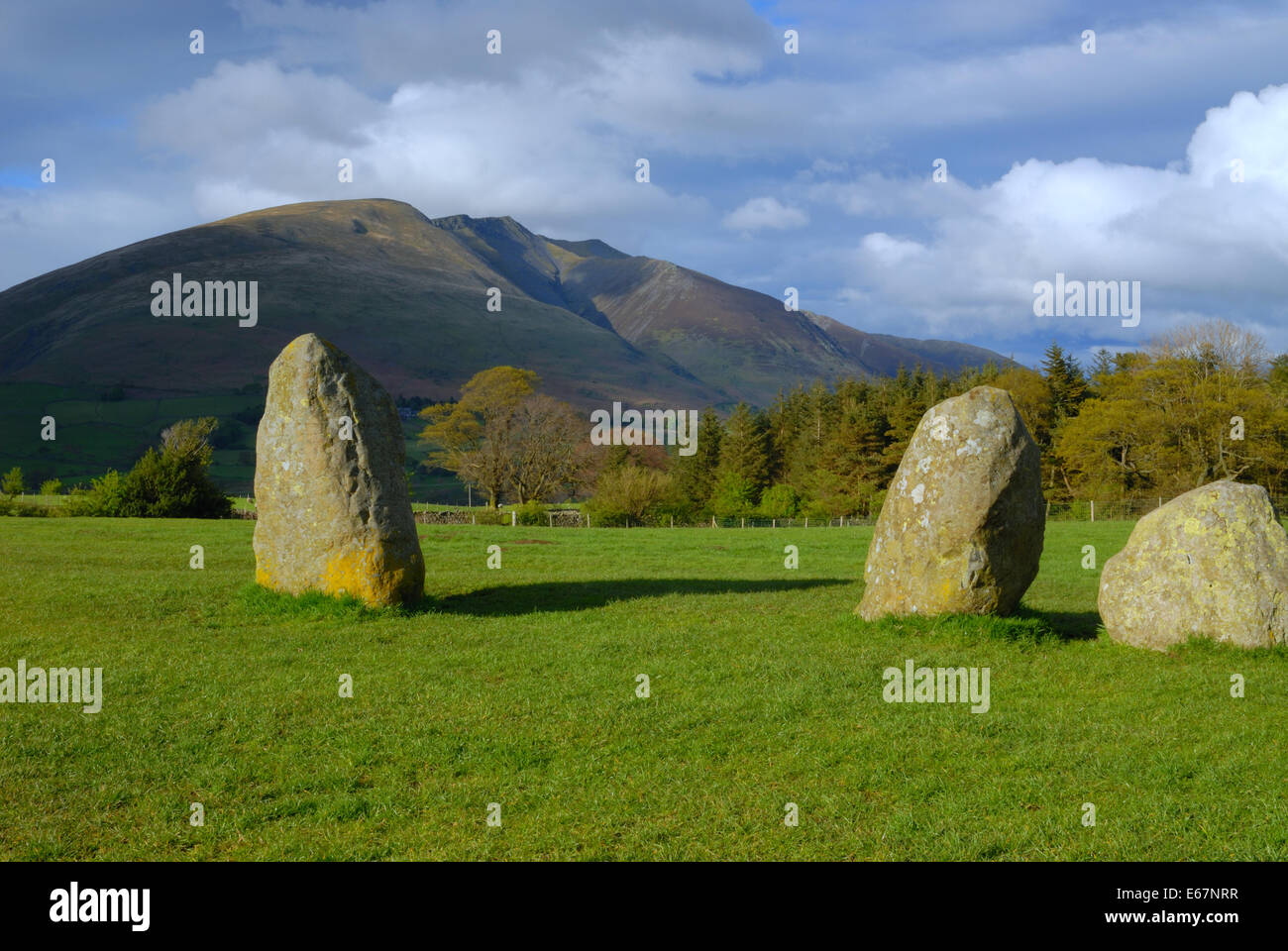 Castle Rigg Stone Circle looking towards Blencathra Stock Photo - Alamy