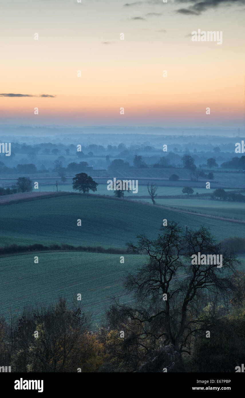 Beautiful countryside foggy sunrise landscape with layers of fog Stock ...
