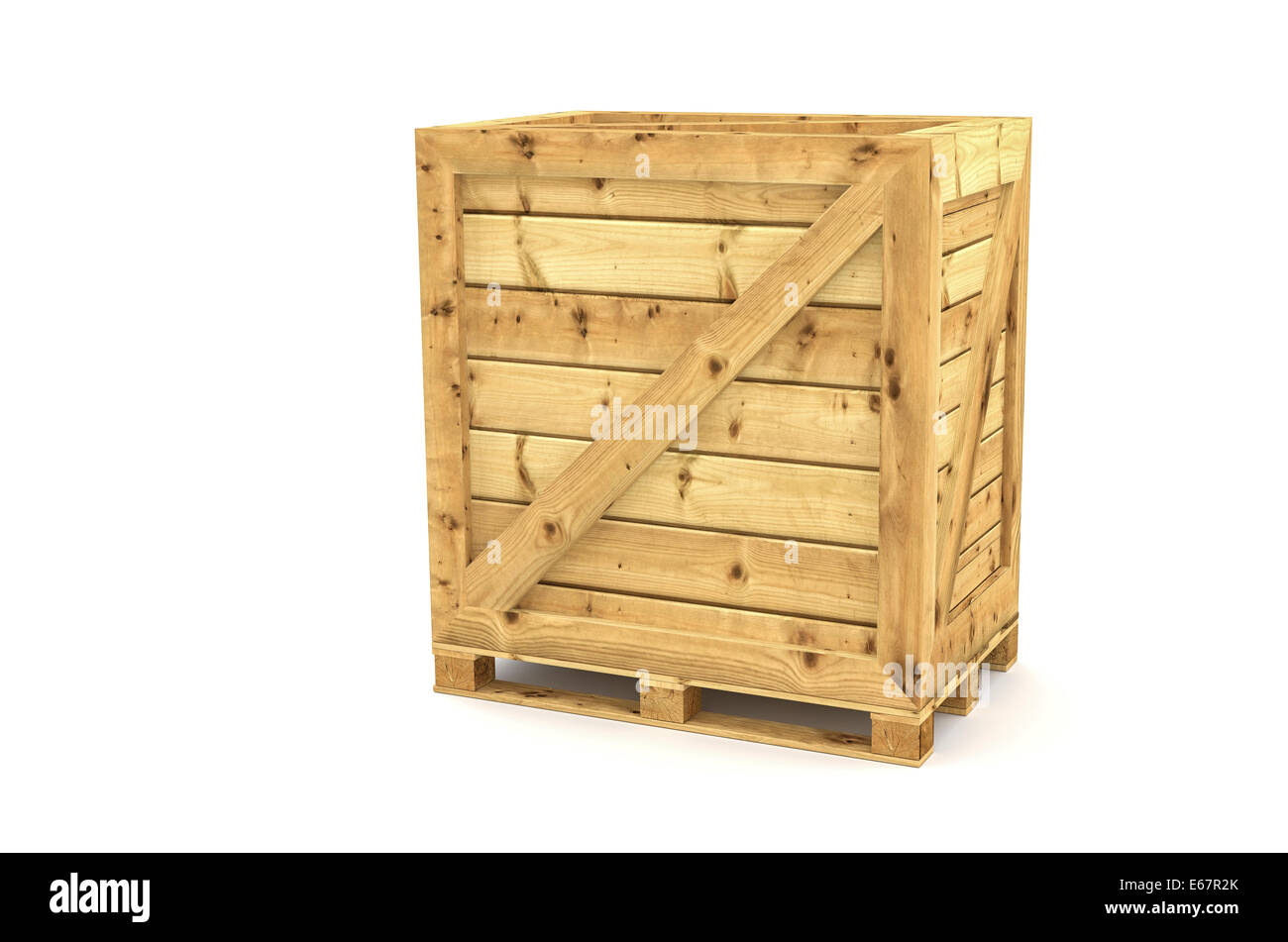 International Shipping wood crate on white background Stock Photo - Alamy
