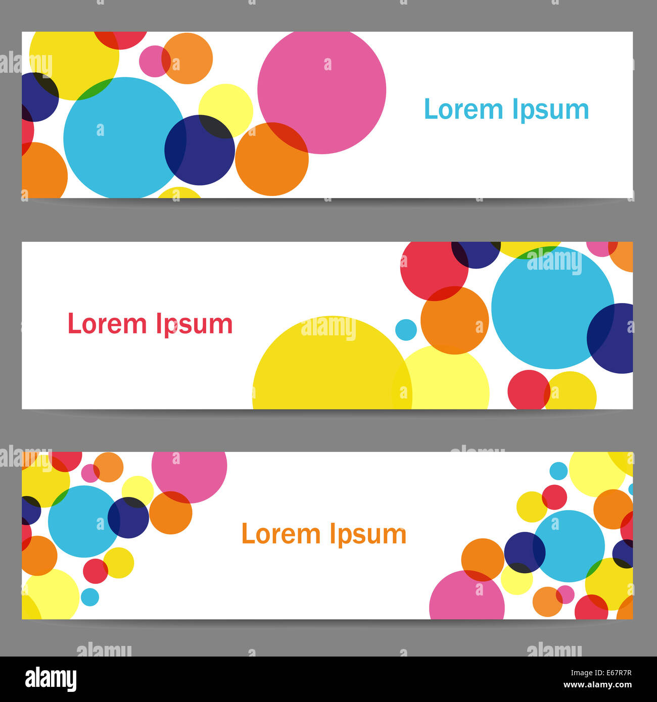 Set of banners with colorful circles Stock Photo - Alamy