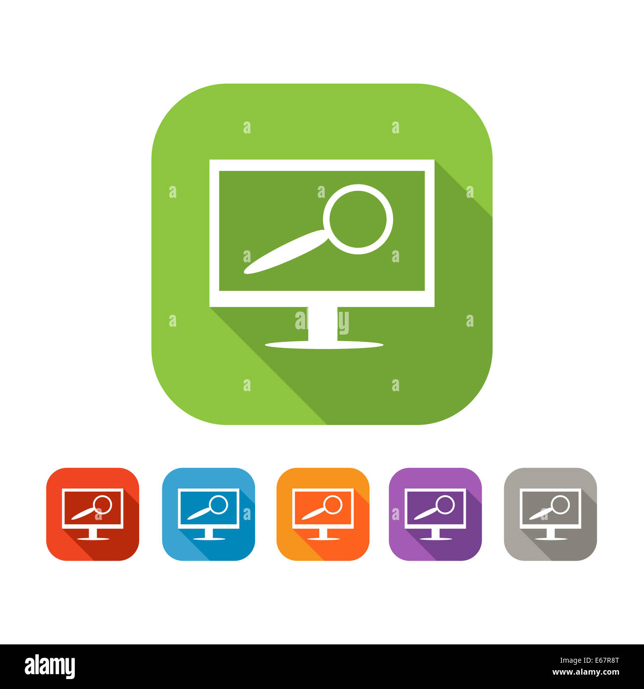 Search icon flat set hi-res stock photography and images - Alamy