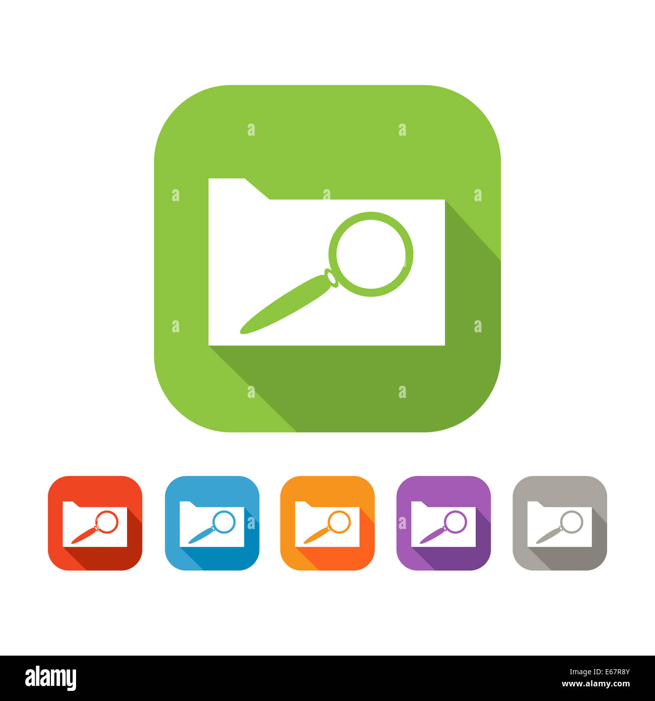 Color set of flat document search icon Stock Photo - Alamy