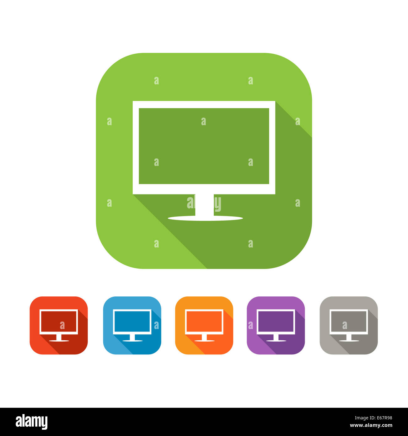 Color set of flat ccomputer icon Stock Photo - Alamy