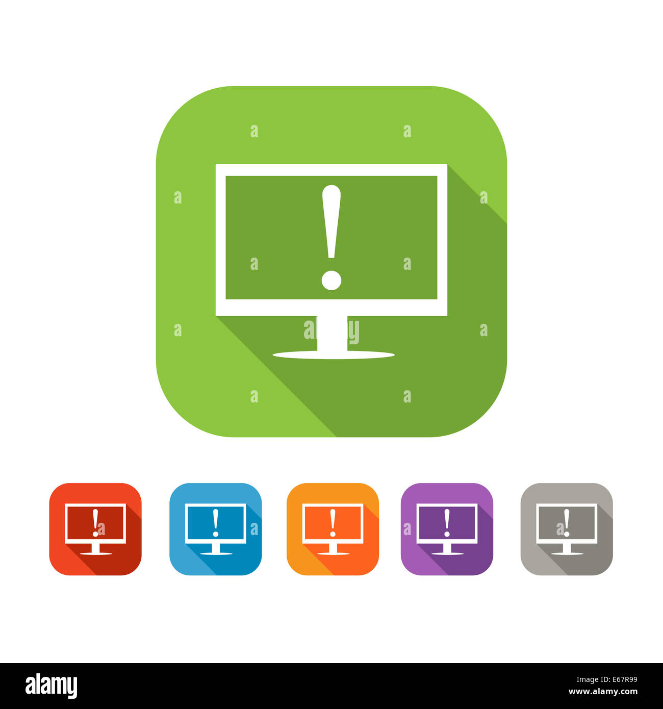 Color set of flat warning icon Stock Photo - Alamy