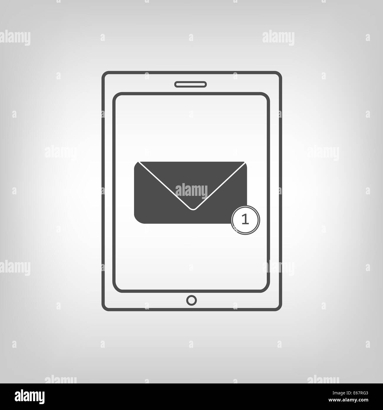 Tablet PC with new message Stock Photo - Alamy