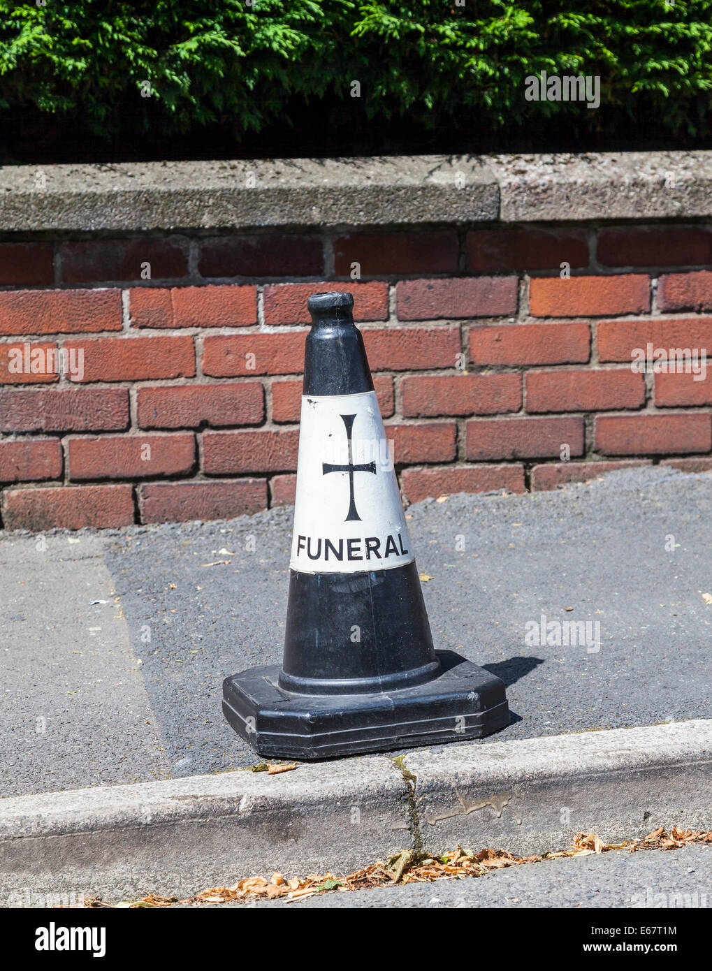 Plastic funeral traffic cone hi-res stock photography and images - Alamy