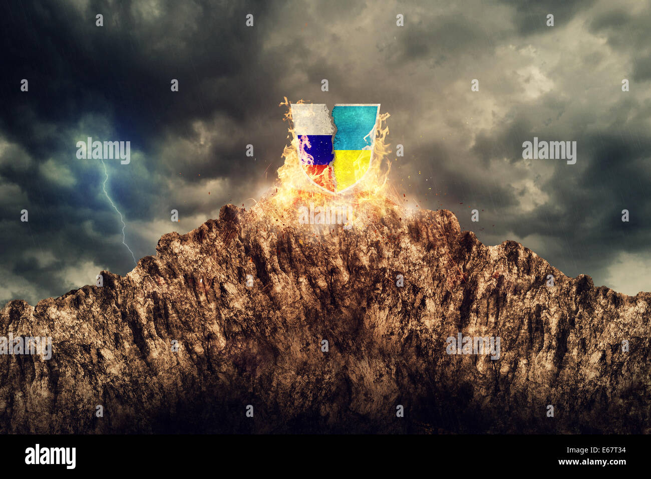 Russia flag burn hi-res stock photography and images - Alamy