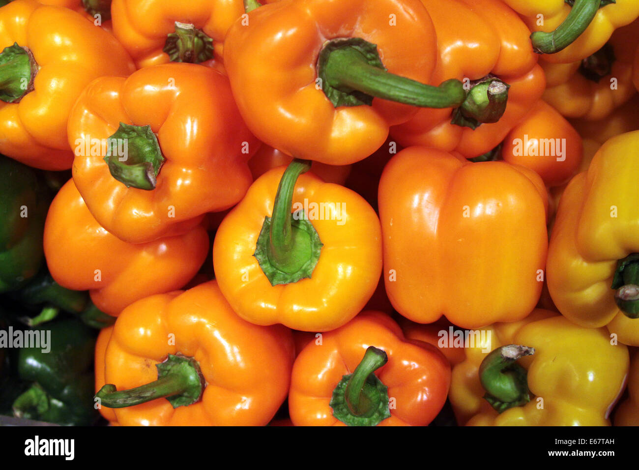 Colorful peppers on display at Market, Philadelphia, Pennsylvania Stock ...