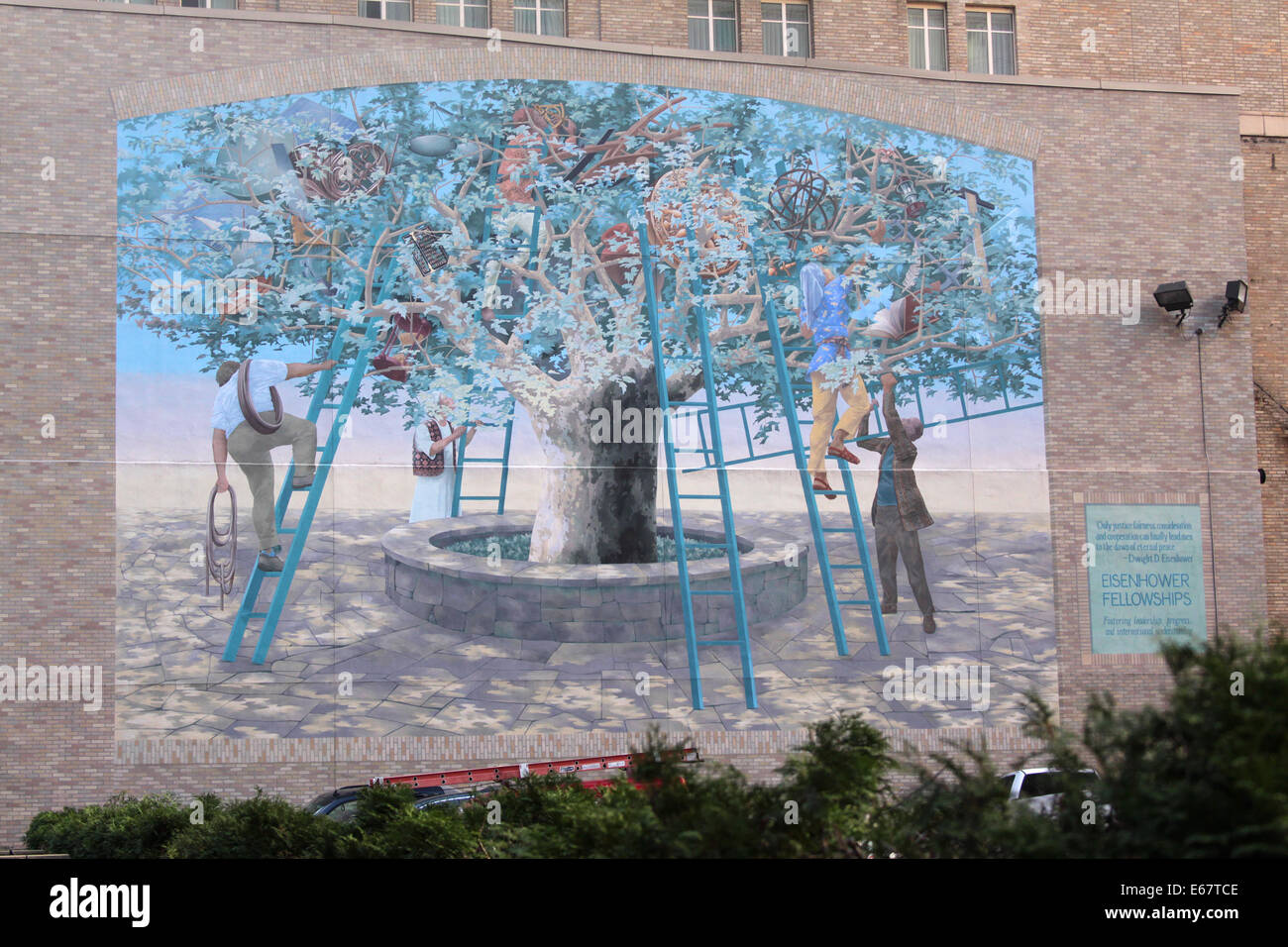 Wall painted on a building of Philadelphia, Pennsylvania Stock Photo ...