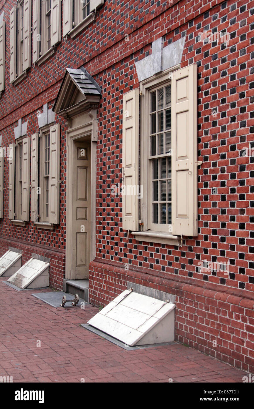 Colonial buildings facades at Philadelphia, Pennsylvania, United States ...