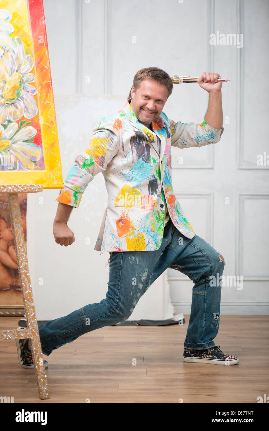 Painter and his art Stock Photo - Alamy