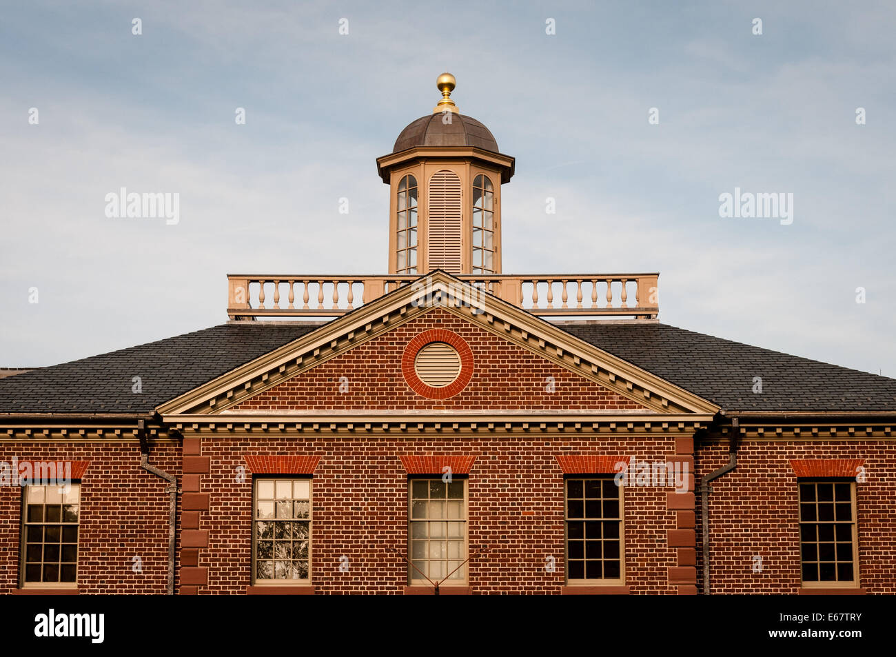 Cupola at sunset, Merchants Square, Colonial Williamsburg, Virginia ...
