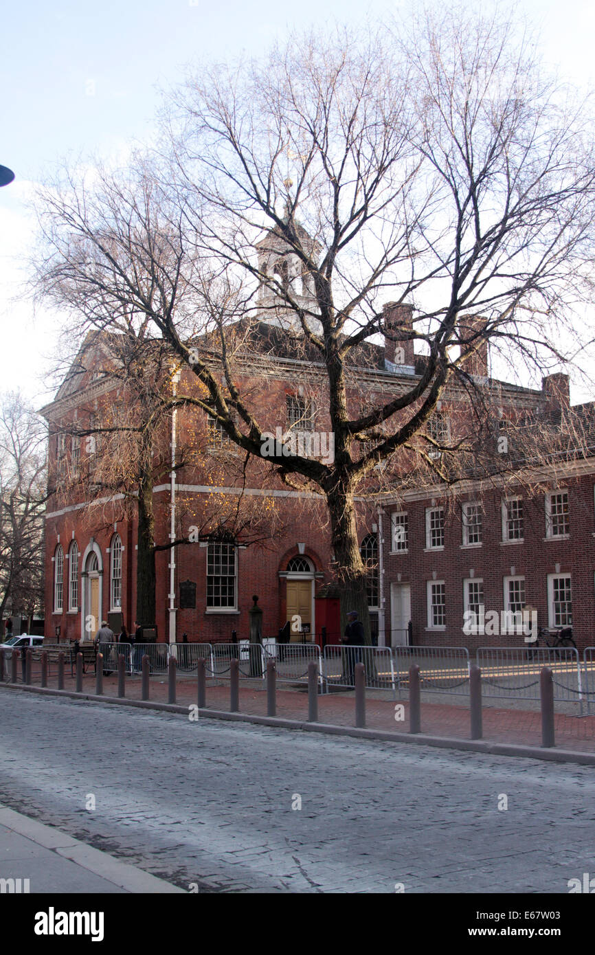Colonial buildings facades at Philadelphia, Pennsylvania, United States ...