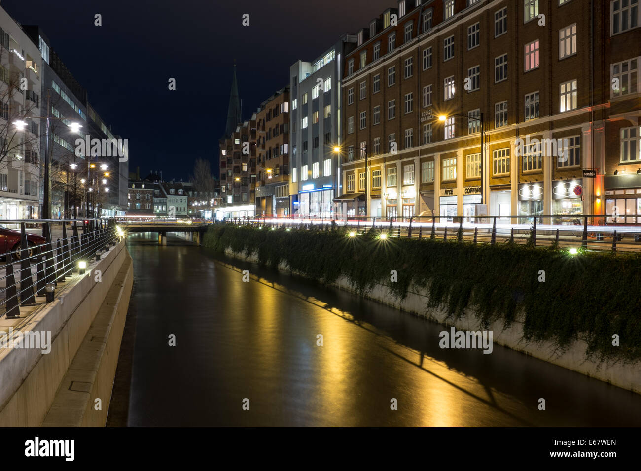 Water channel in the city center of Aarhus, Denmark, Europe Stock Photo ...