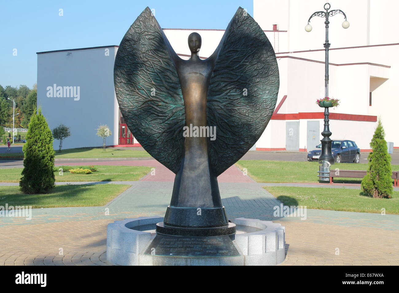 human body shape from bronze with wings like a tree crown monument of ...