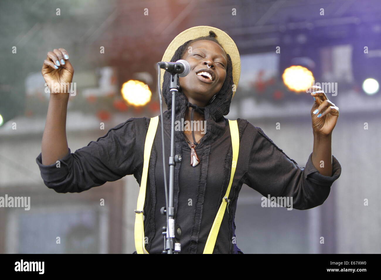 Worms, Germany. 17th August 2014. Singer Jaqee is pictured performing ...