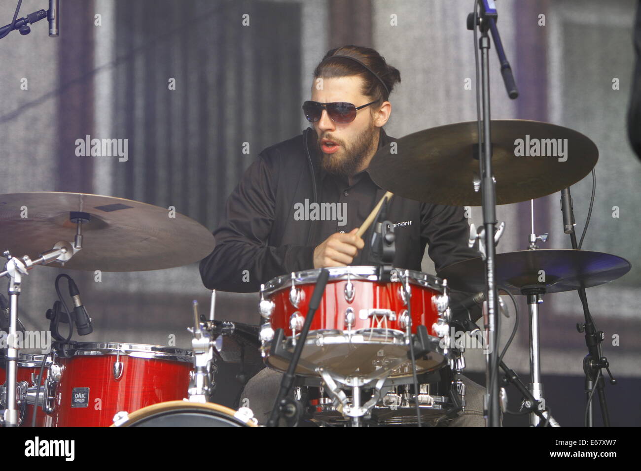 Worms, Germany. 17th August 2014. Drummer Sven Koop is pictured ...
