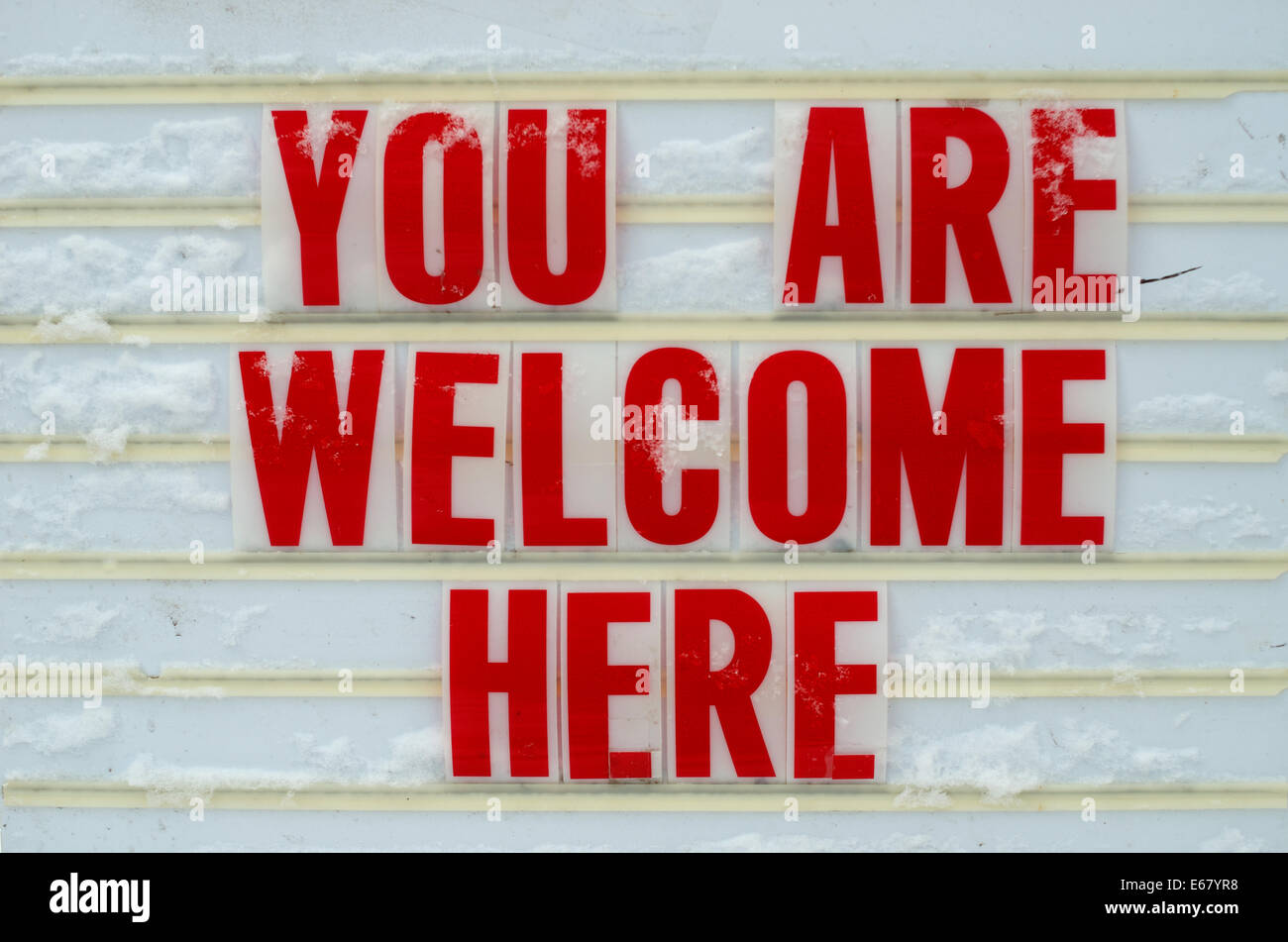 Red welcome sign High Resolution Stock Photography and Images - Alamy