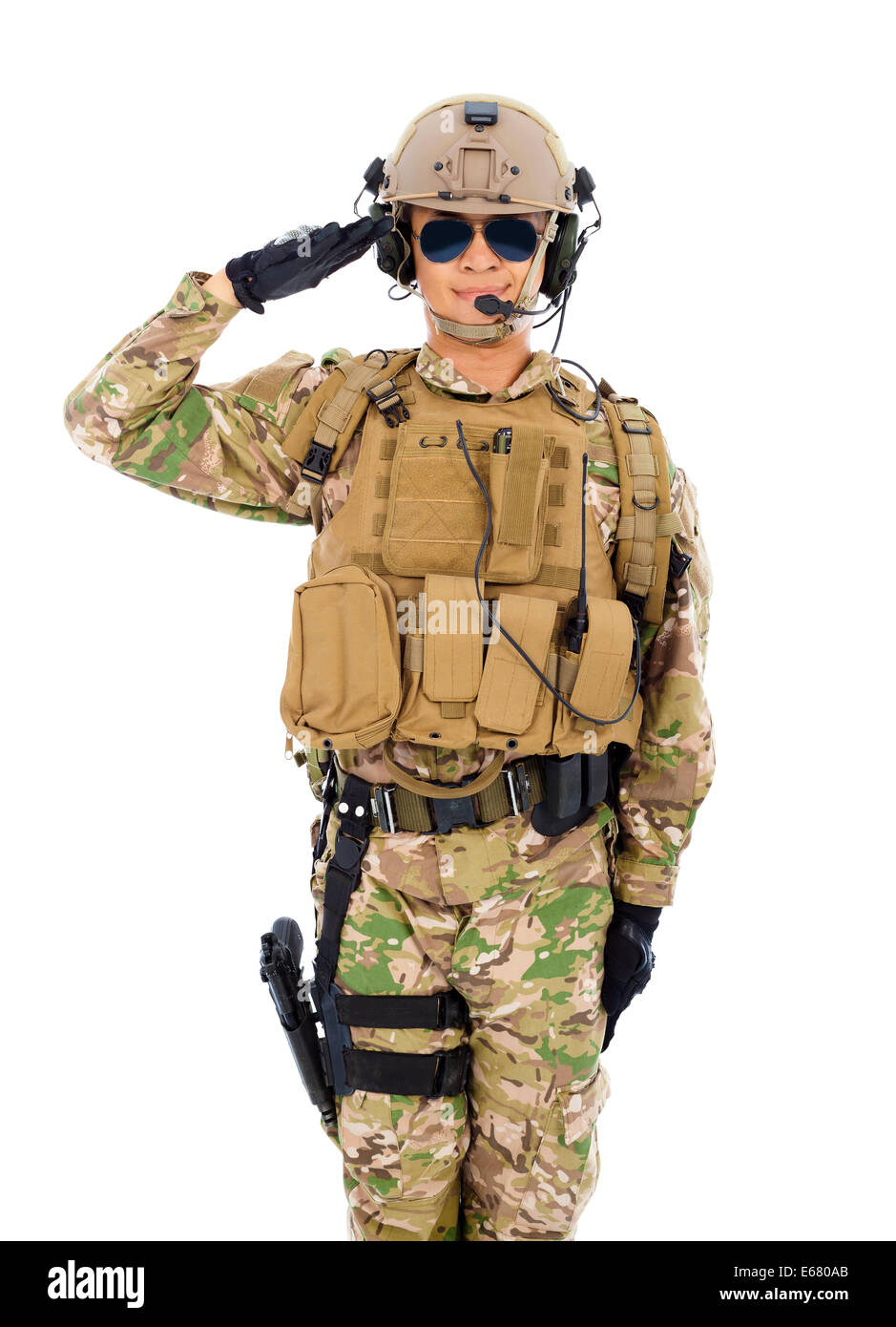 Soldier in military uniform helmet hi-res stock photography and images ...