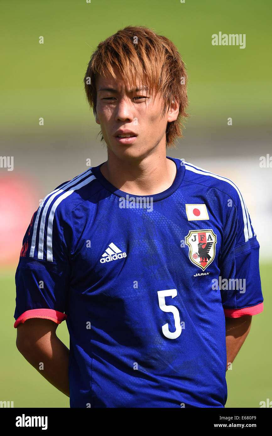 Kusanagi Stadium, Shizuoka, Japan. 17th Aug, 2014. Yuto Uchida (JPN ...