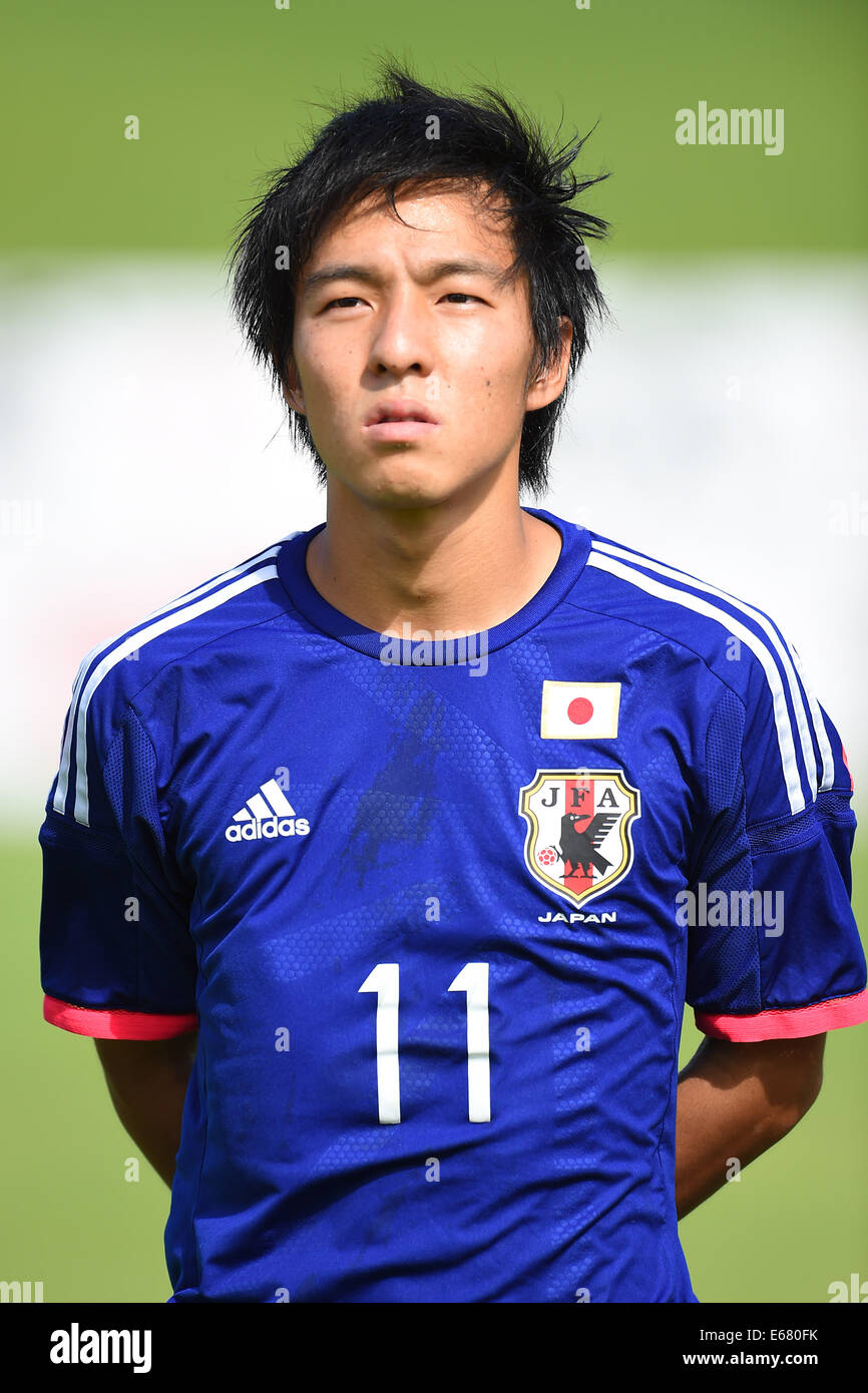 Kusanagi Stadium, Shizuoka, Japan. 17th Aug, 2014. Yamato Ochi (JPN ...