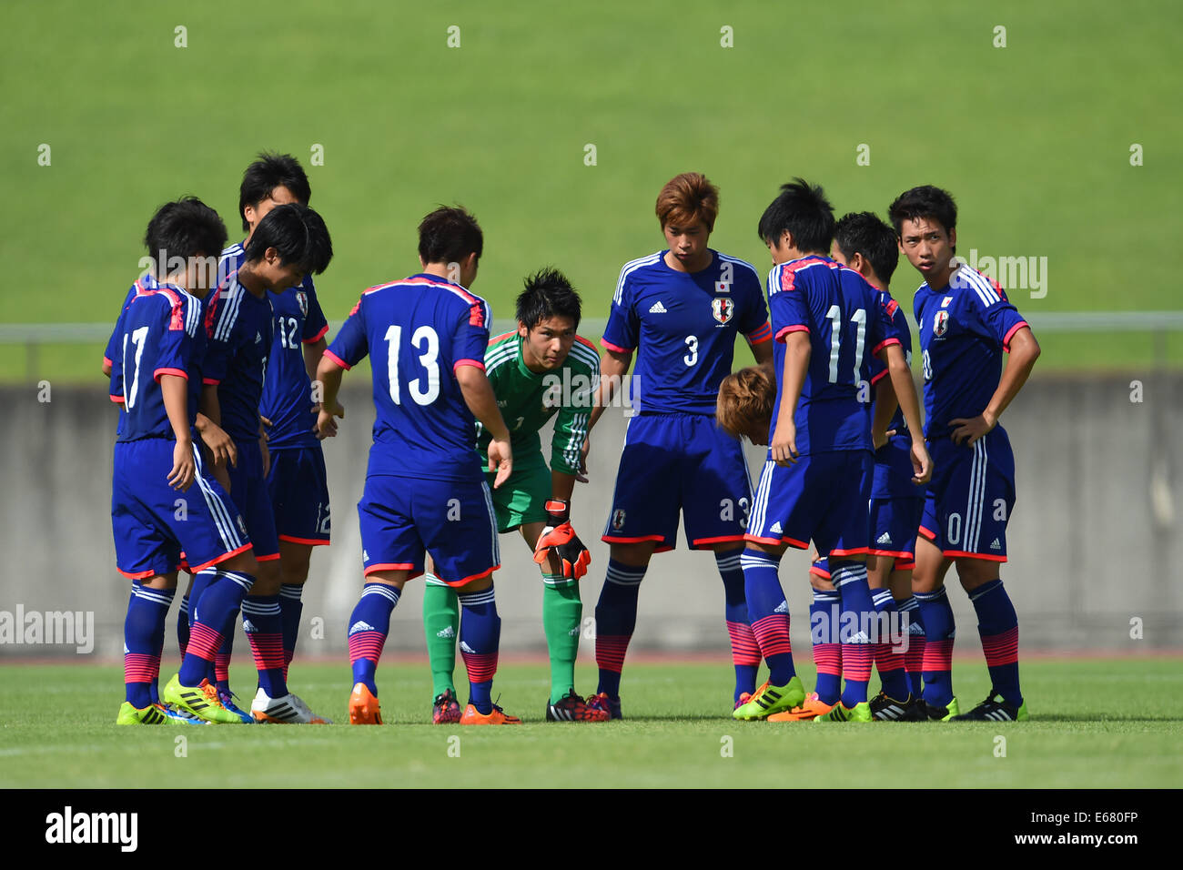 Kusanagi Stadium, Shizuoka, Japan. 17th Aug, 2014. U-19U-19 Japan team ...