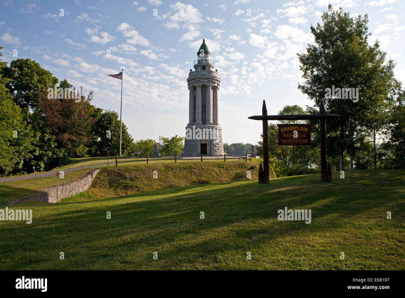 LIghthouse on Lake Champlain built to the memory of Samuel Champlain ...