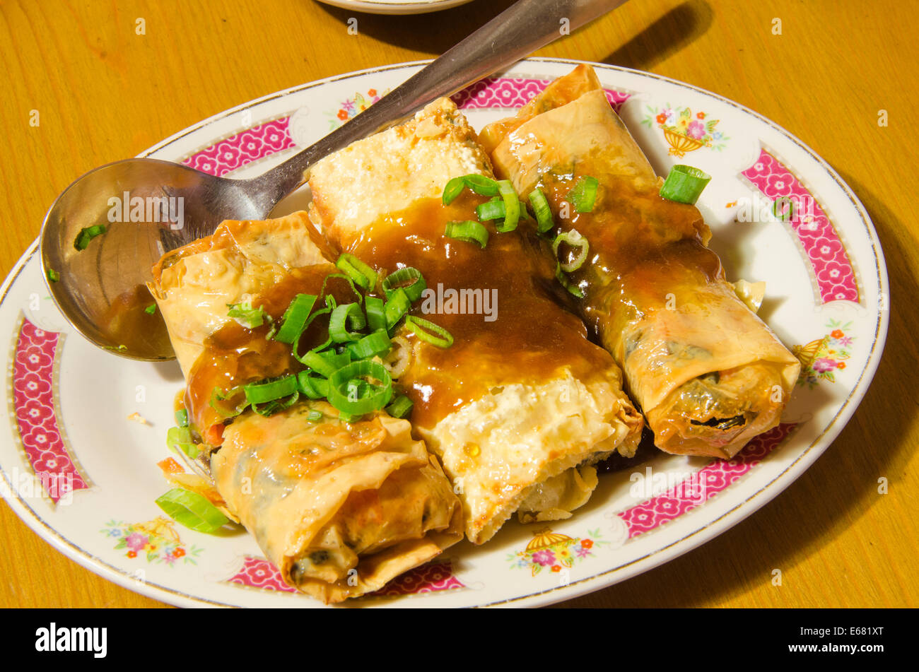 Egg spring rolls Chinese food in historic old gold town Barkerville ...