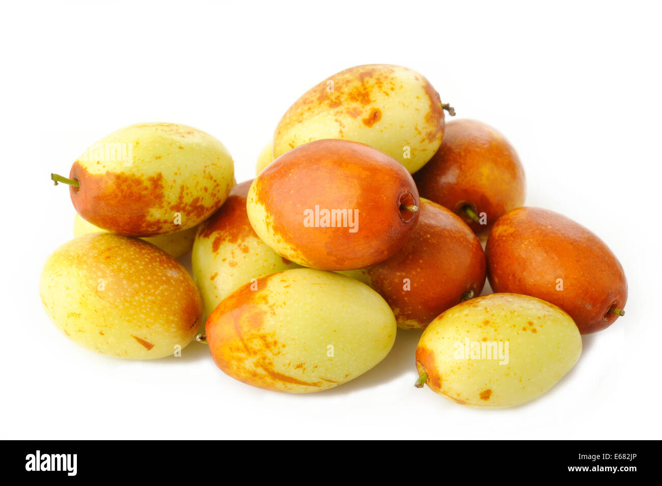 chinese jujubes fruits on white background Stock Photo - Alamy