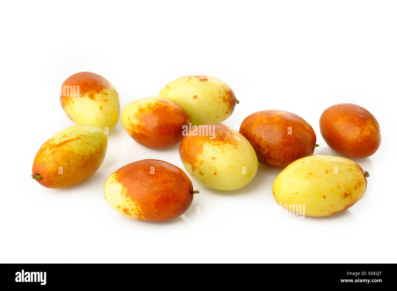 chinese jujubes fruits on white background Stock Photo - Alamy