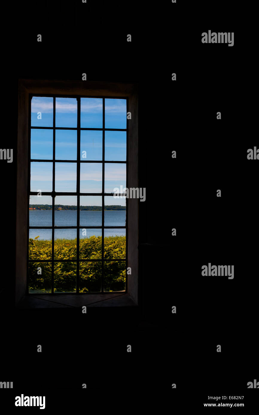 Summer view through window Stock Photo - Alamy