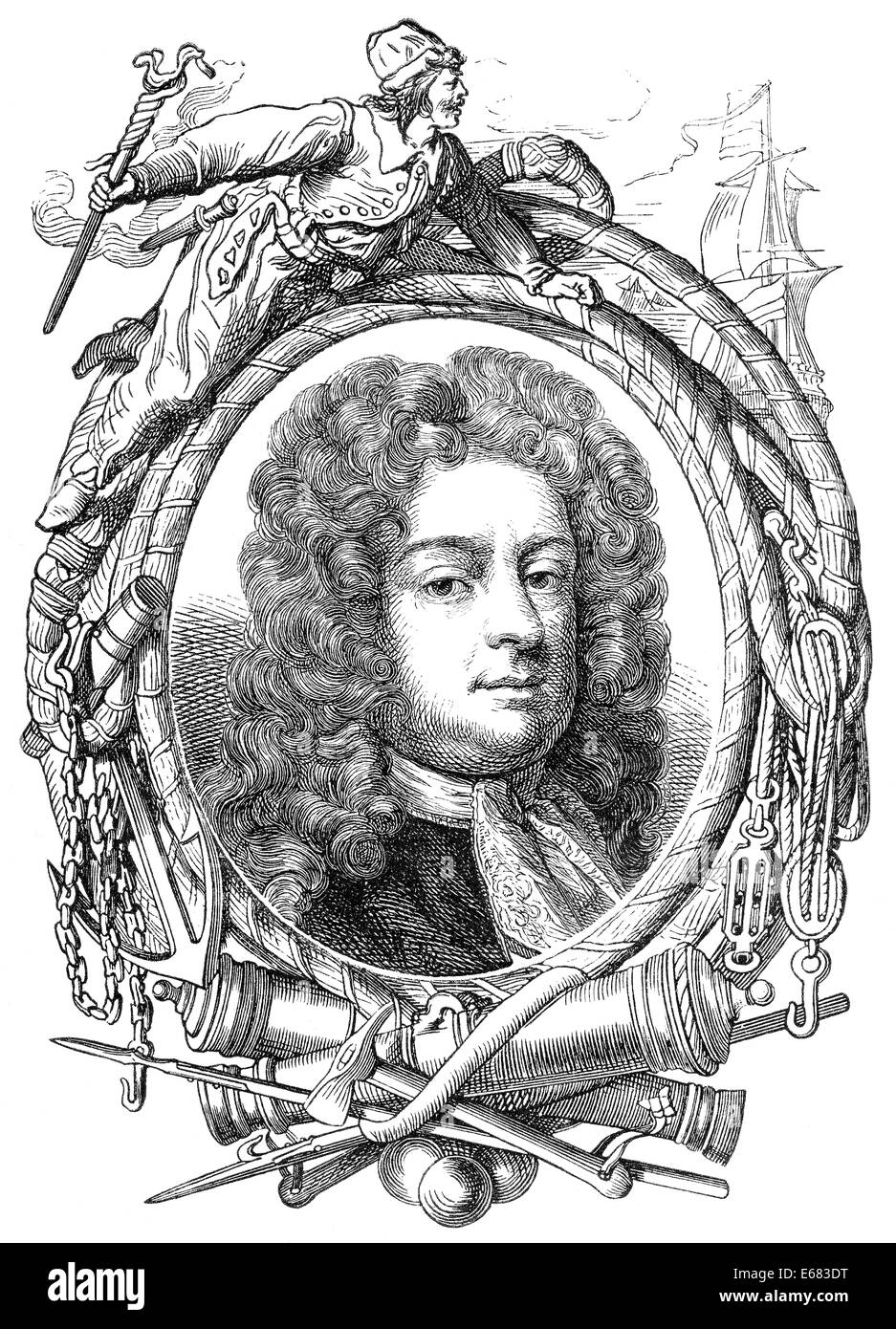 Admiral of the Fleet Edward Russell, 1st Earl of Orford, 1653-1727, the ...