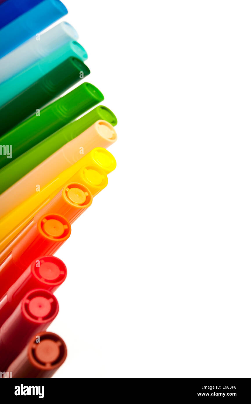 colourful markers isolated Stock Photo - Alamy
