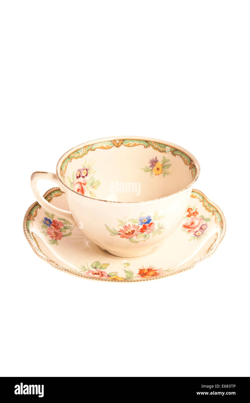 cup for tea decorated, cup and saucer Stock Photo - Alamy