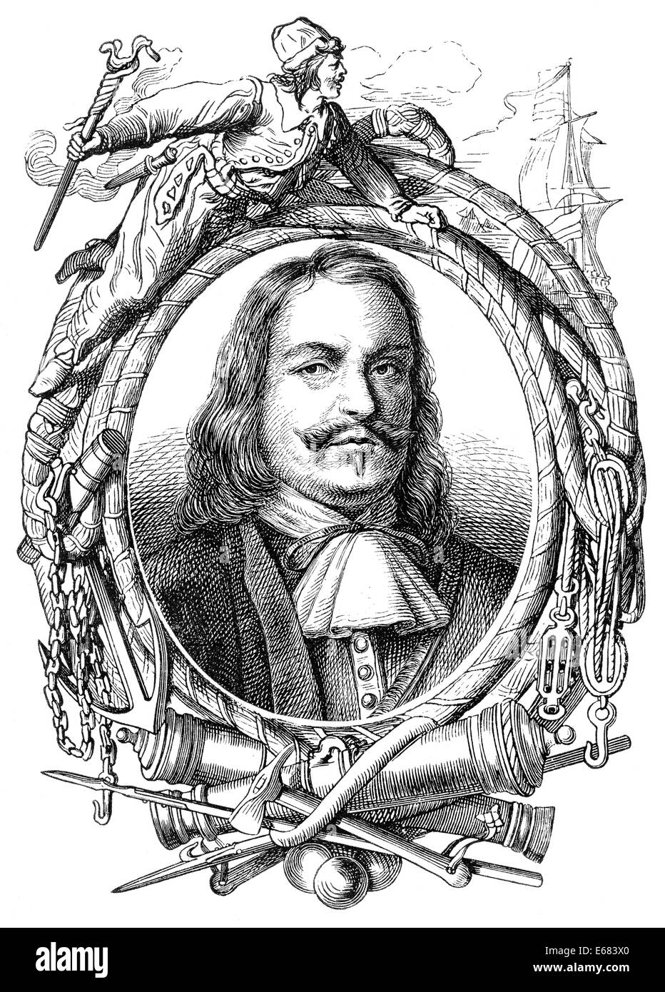 Michiel Adrianszoon de Ruyter, 1607 - 1676, a Dutch admiral Stock Photo ...