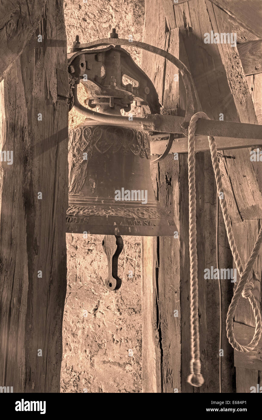 old death bell on the church tower Stock Photo - Alamy