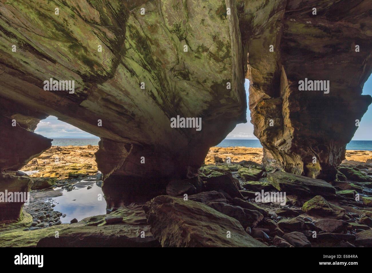 Cave near hopeman moray scotland hi-res stock photography and images ...