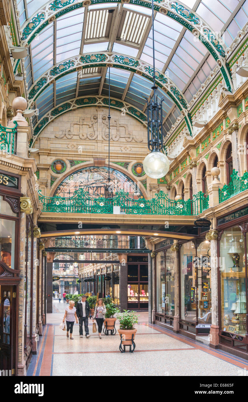 Leeds yorkshire Leeds city centre County Arcade shopping Victoria ...