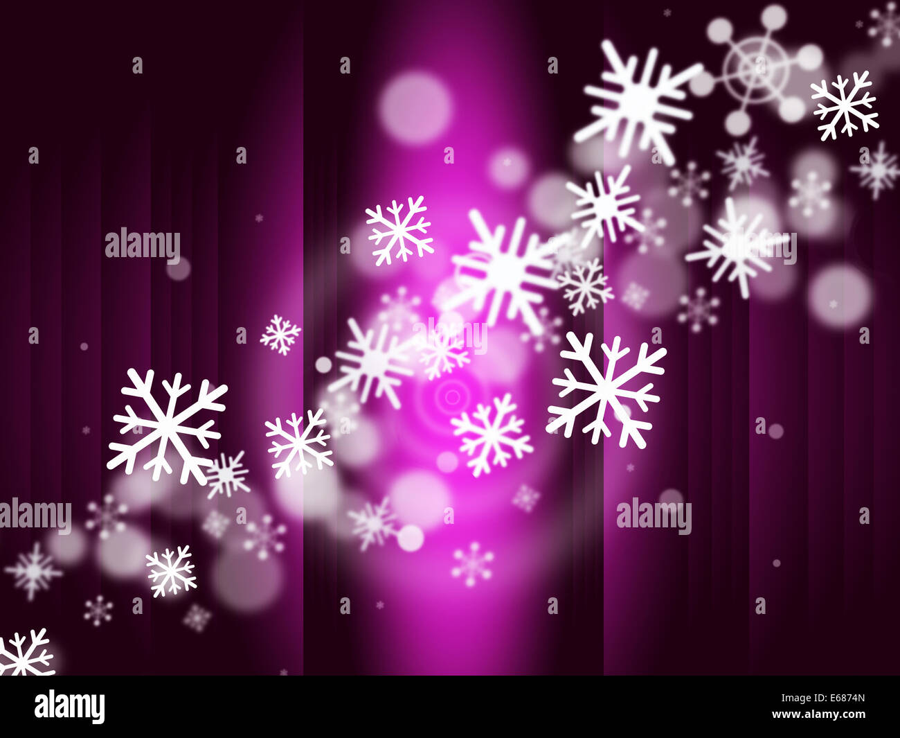Snowflake Bokeh Indicating Merry Xmas And Theatres Stock Photo - Alamy
