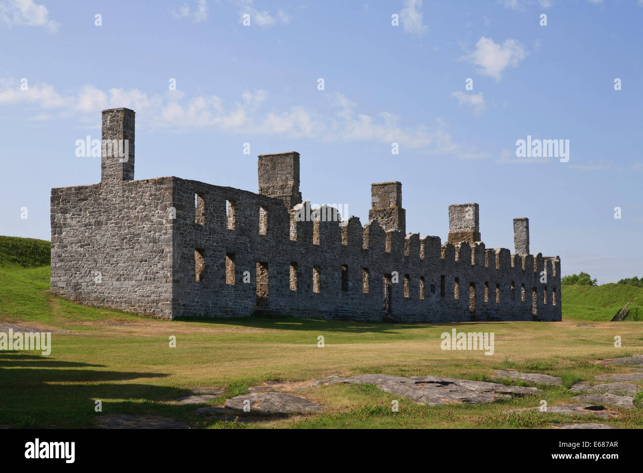 Ruins of the barracks at Fort Crown Point, New York Stock Photo - Alamy