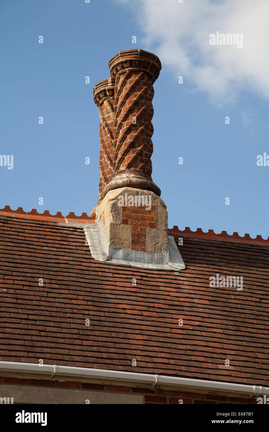 Decorative chimney stacks Yarmouth Isle of Wight UK Stock Photo - Alamy