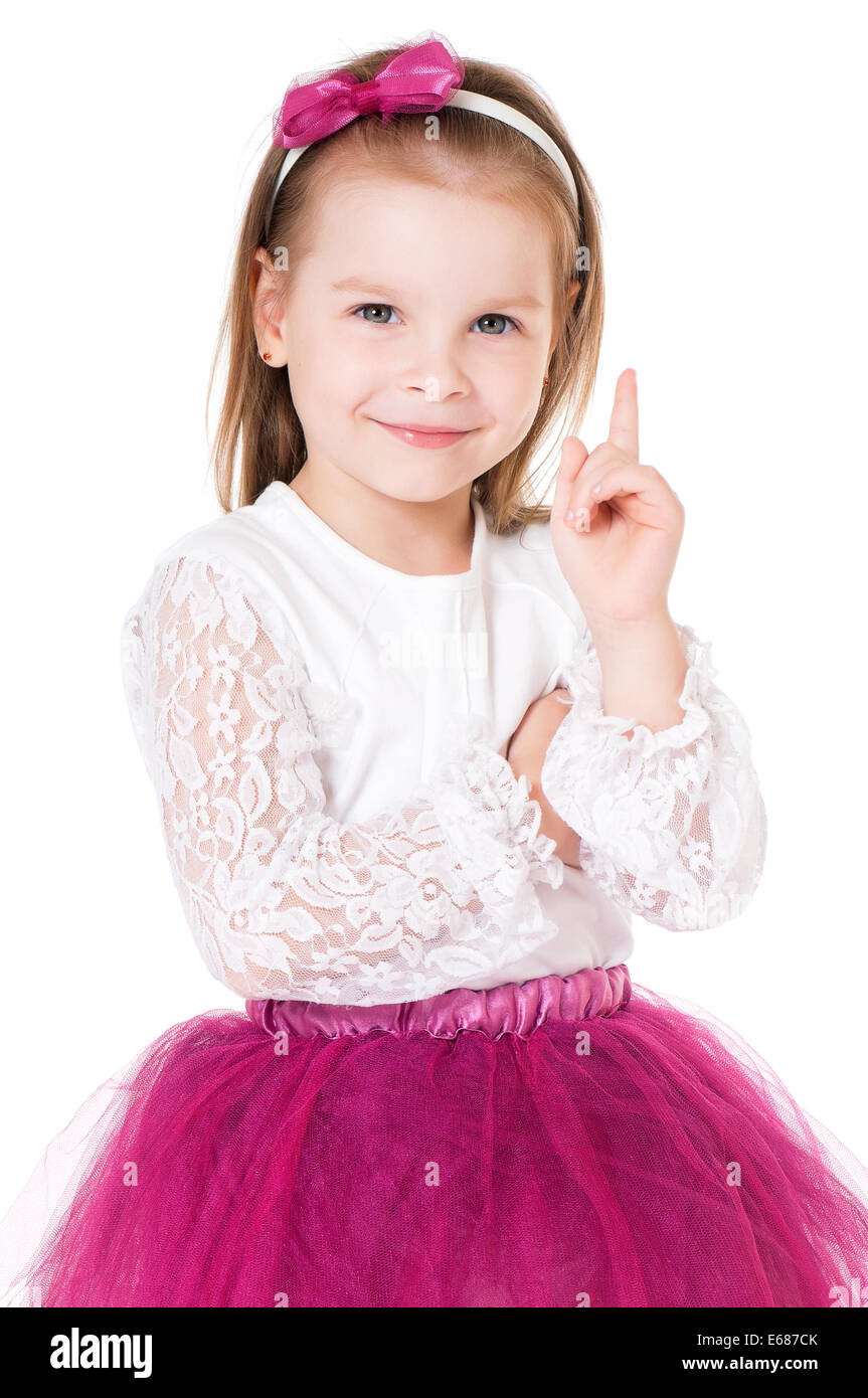 Pointing little girl hi-res stock photography and images - Alamy