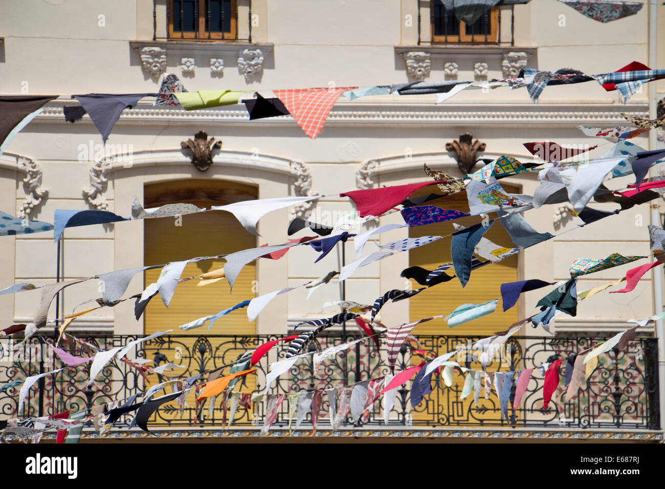 Local market and fiesta in the market plaza in Orba, Spain Stock Photo ...