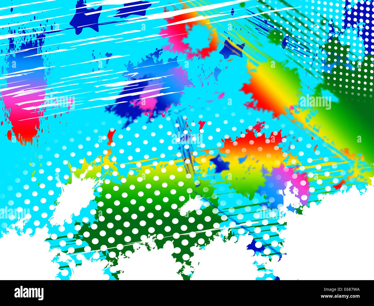 Splash Paint Indicating Blob Multicoloured And Splatter Stock Photo - Alamy