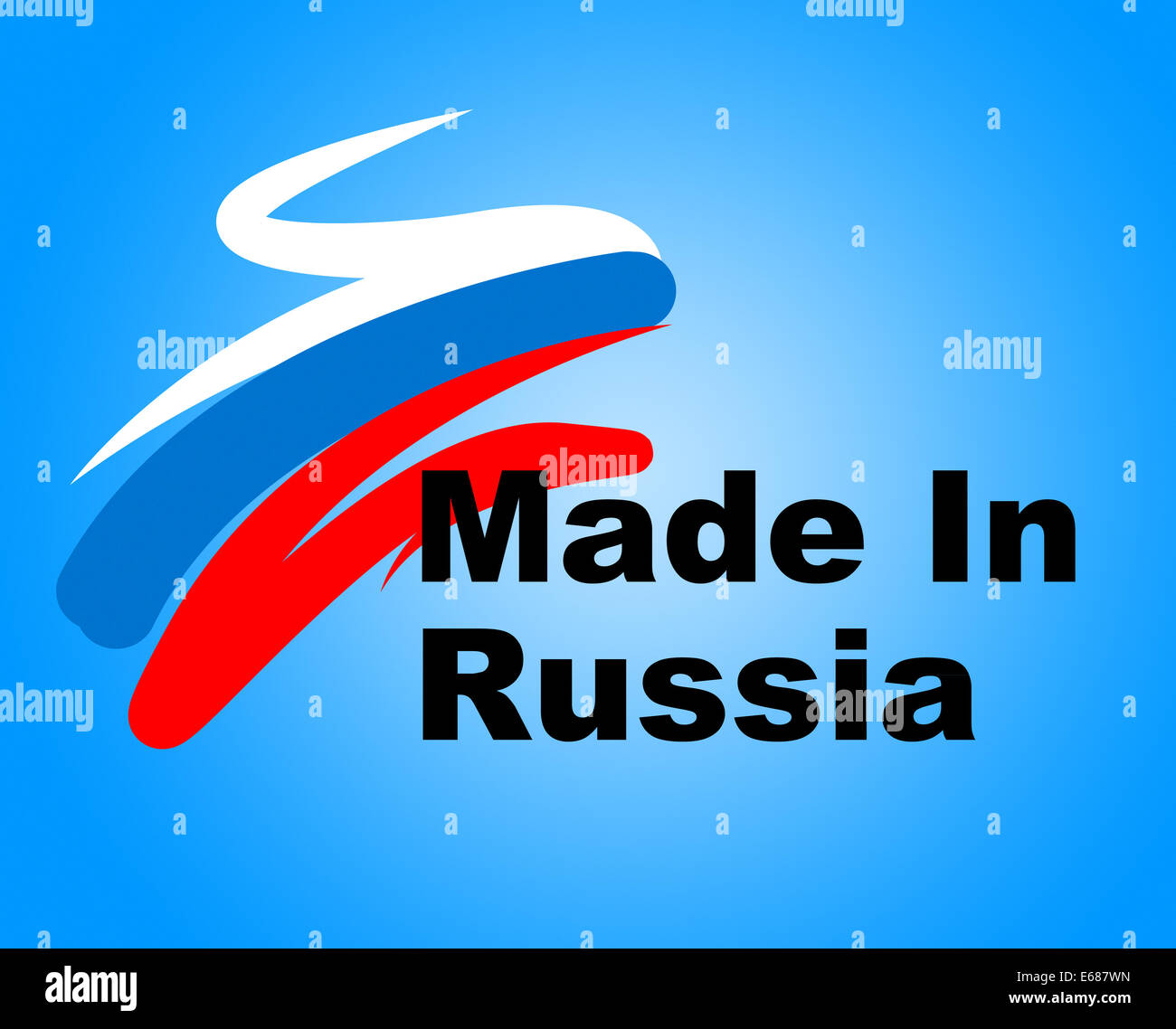 Trade Russia Indicating Made In And Trading Stock Photo - Alamy