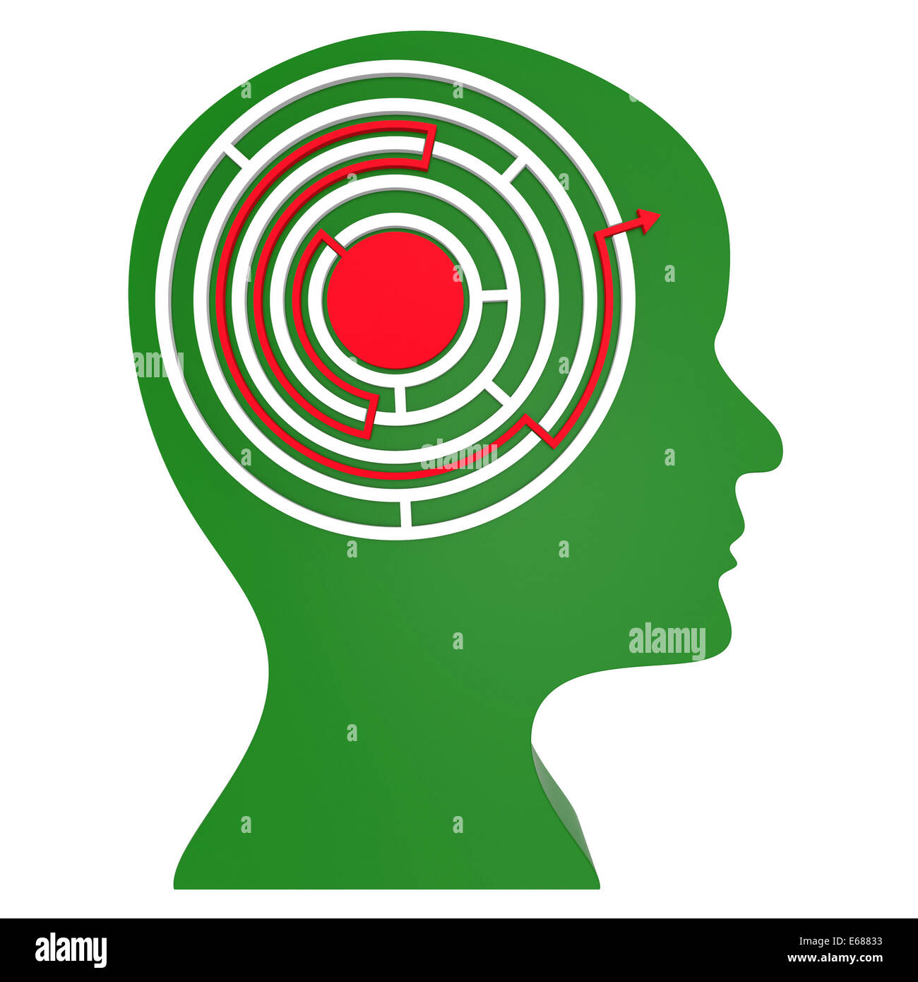 Think Maze Indicating Concept Puzzle And Reflection Stock Photo - Alamy
