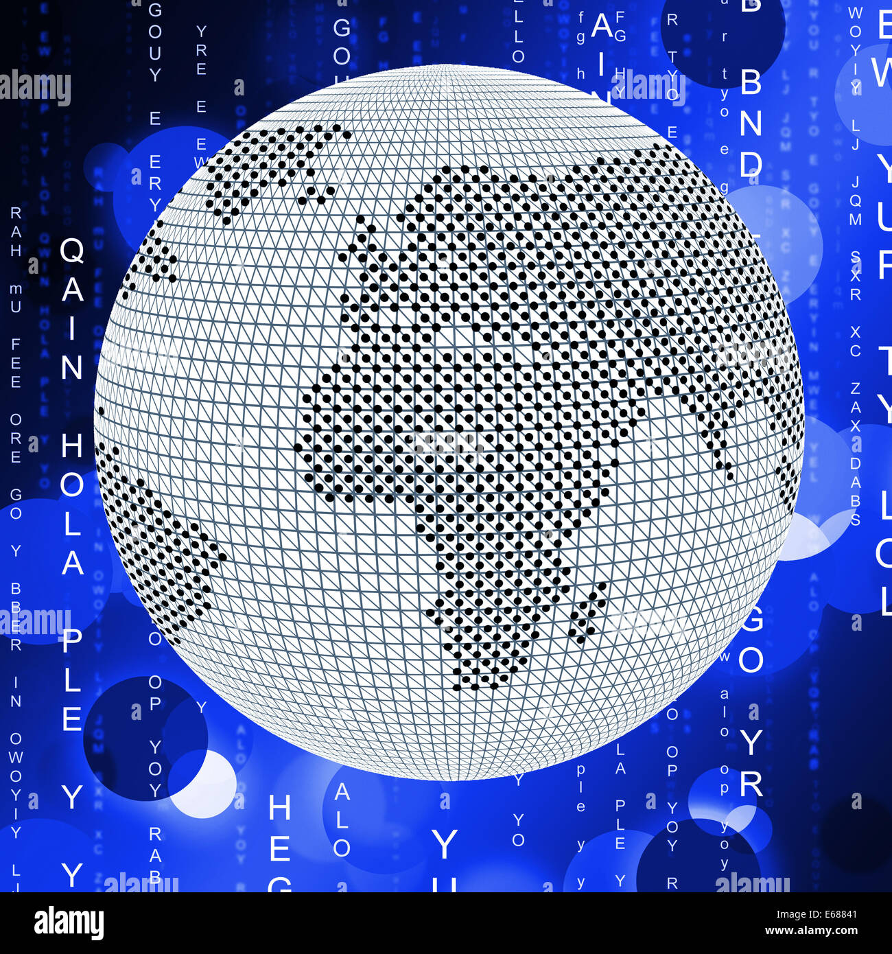 Matrix Global Indicating Digital Code And Globally Stock Photo - Alamy