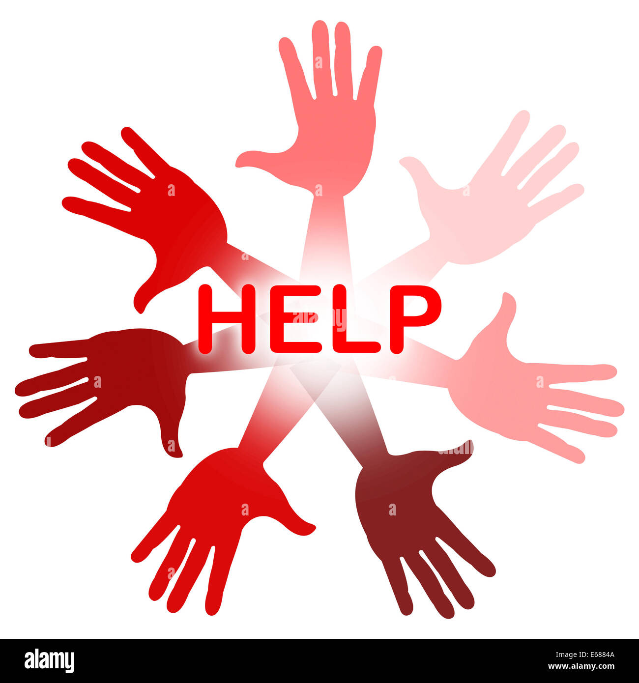 Hands Help Showing Support Question And Knowledge Stock Photo - Alamy
