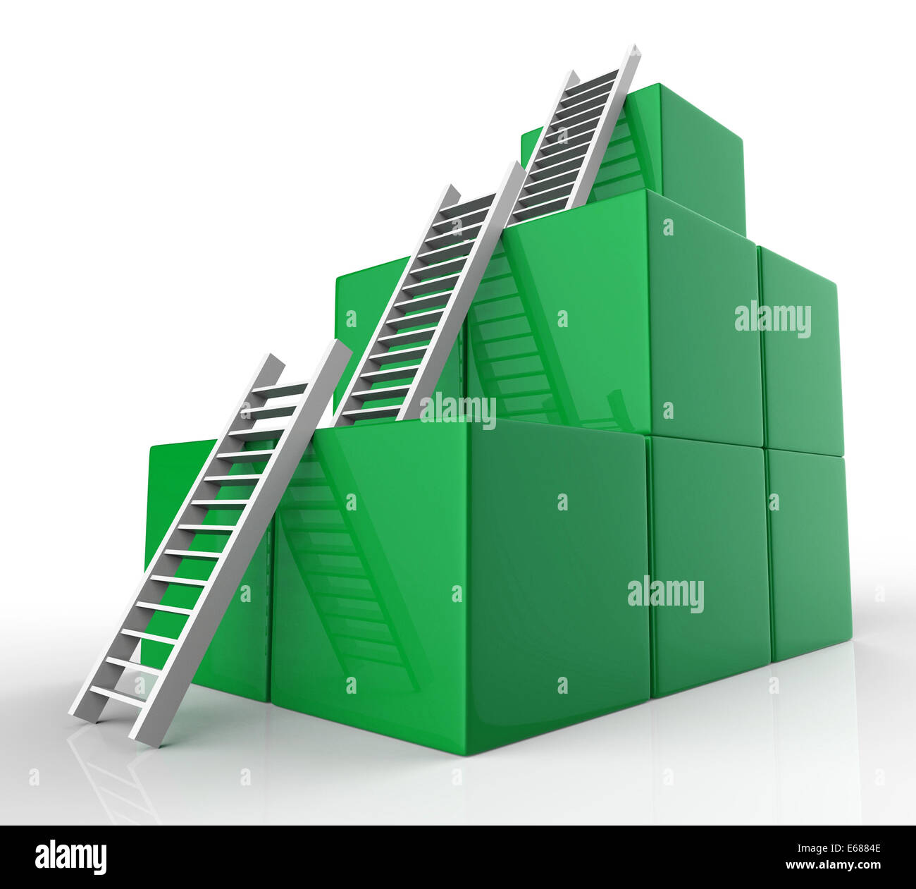 Ladders Growth Showing Upwards Winner And Progress Stock Photo - Alamy