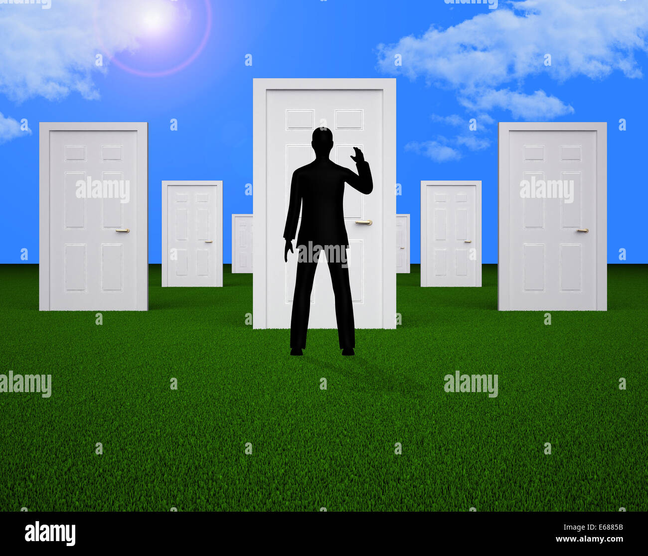 Choice Man Representing Door Frames And Doorframe Stock Photo - Alamy